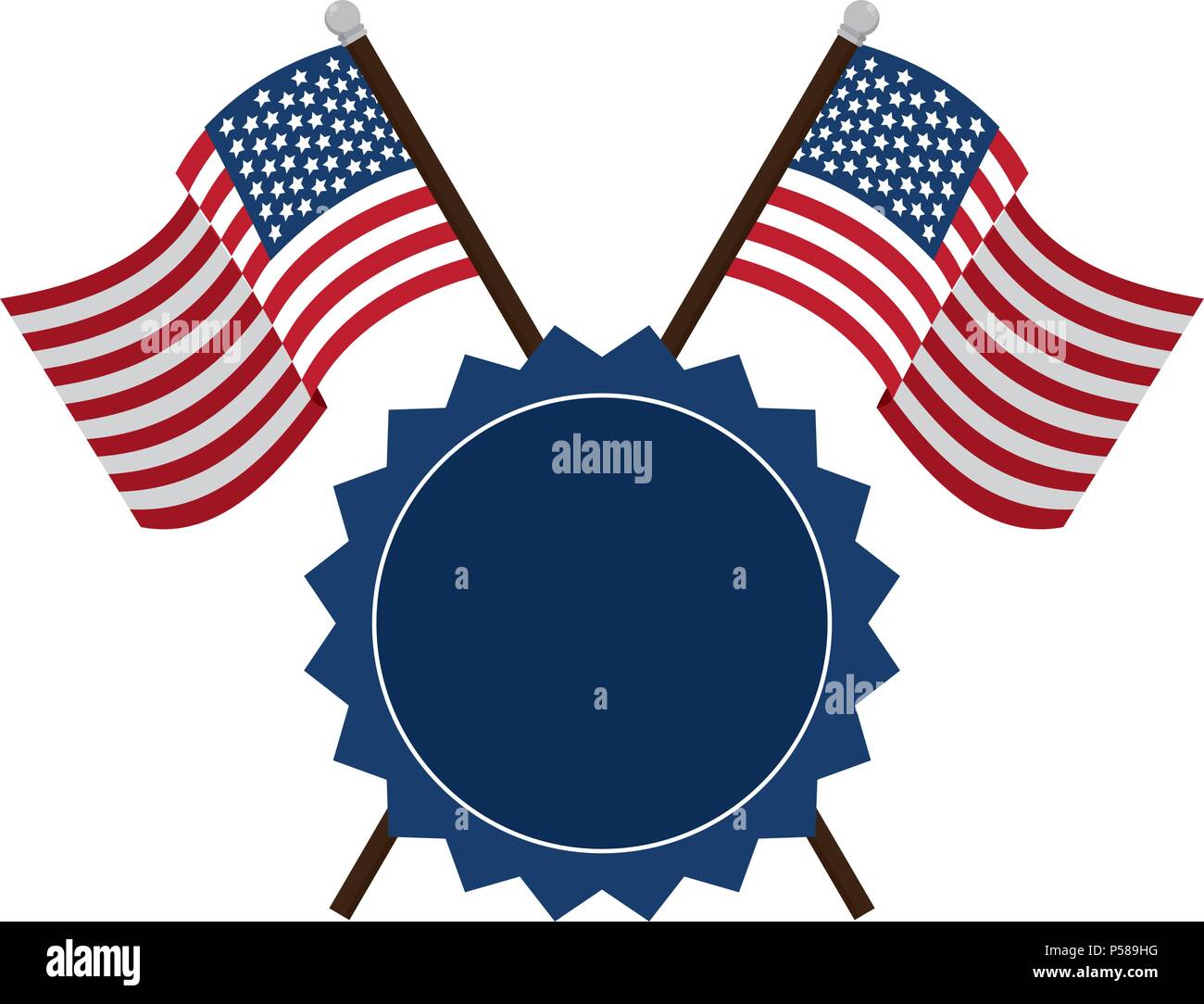 america usa flags with tag symbol vector illustration Stock Vector ...