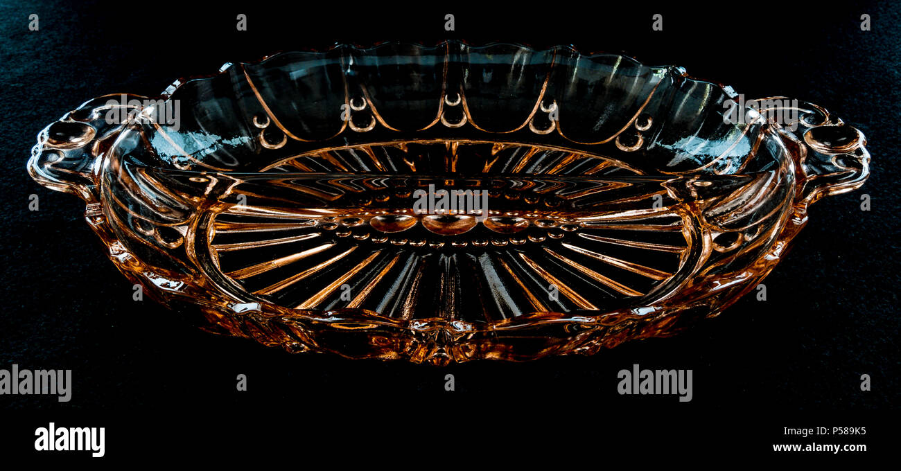 depression glass dish Stock Photo - Alamy