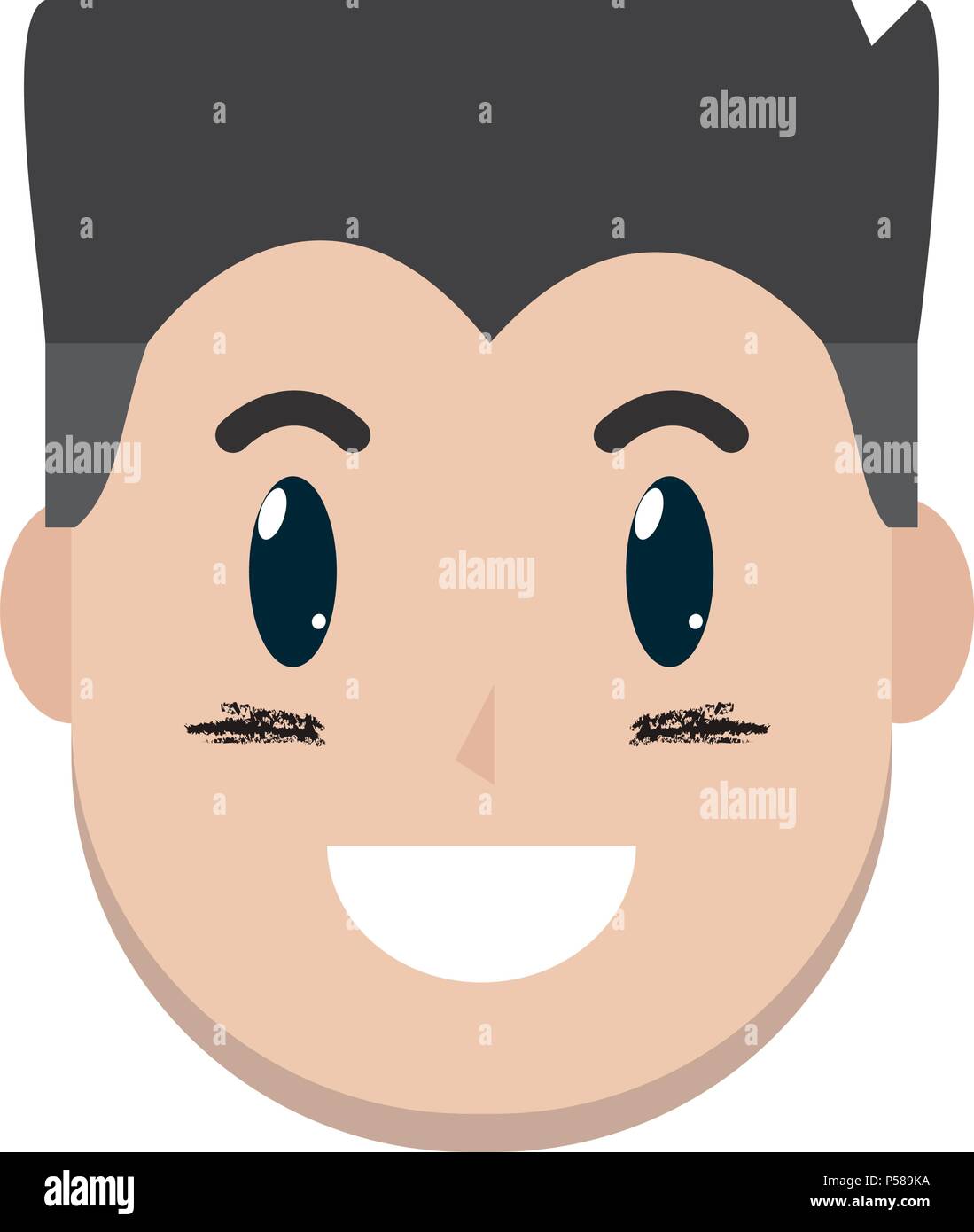 happy man head with hairstyle design vector illustration Stock Vector ...