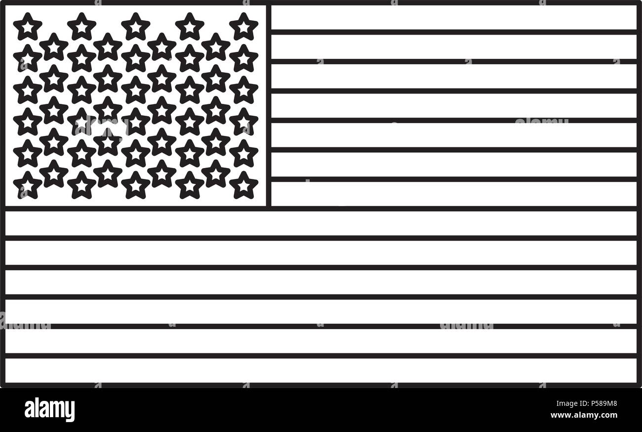 line usa flag to national america symbol vector illustration Stock ...