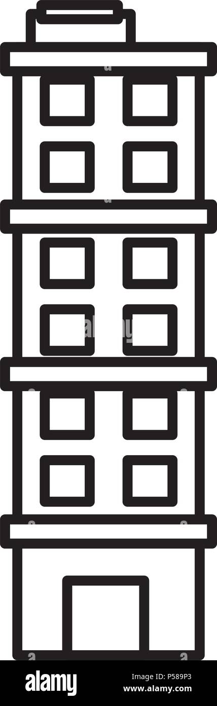 line building sity stucture contruction and windows architecture vector ...
