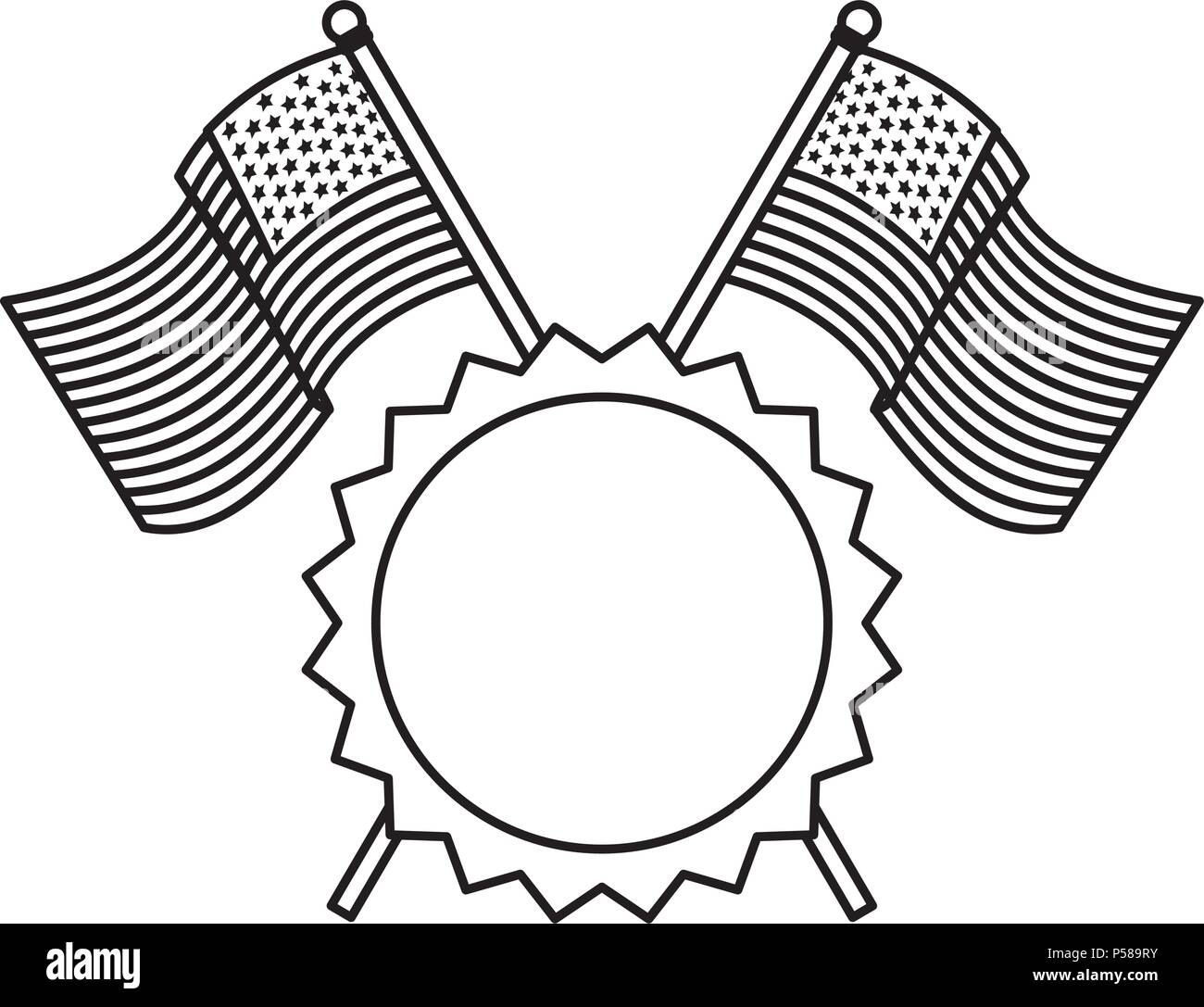 line america usa flags with tag symbol vector illustration Stock Vector ...
