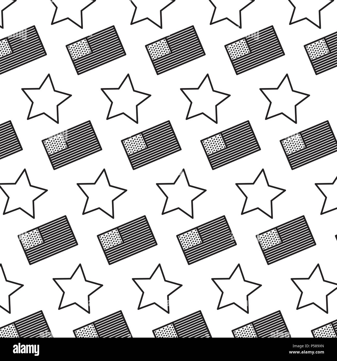 line usa flag nation and star background vector illustration Stock ...