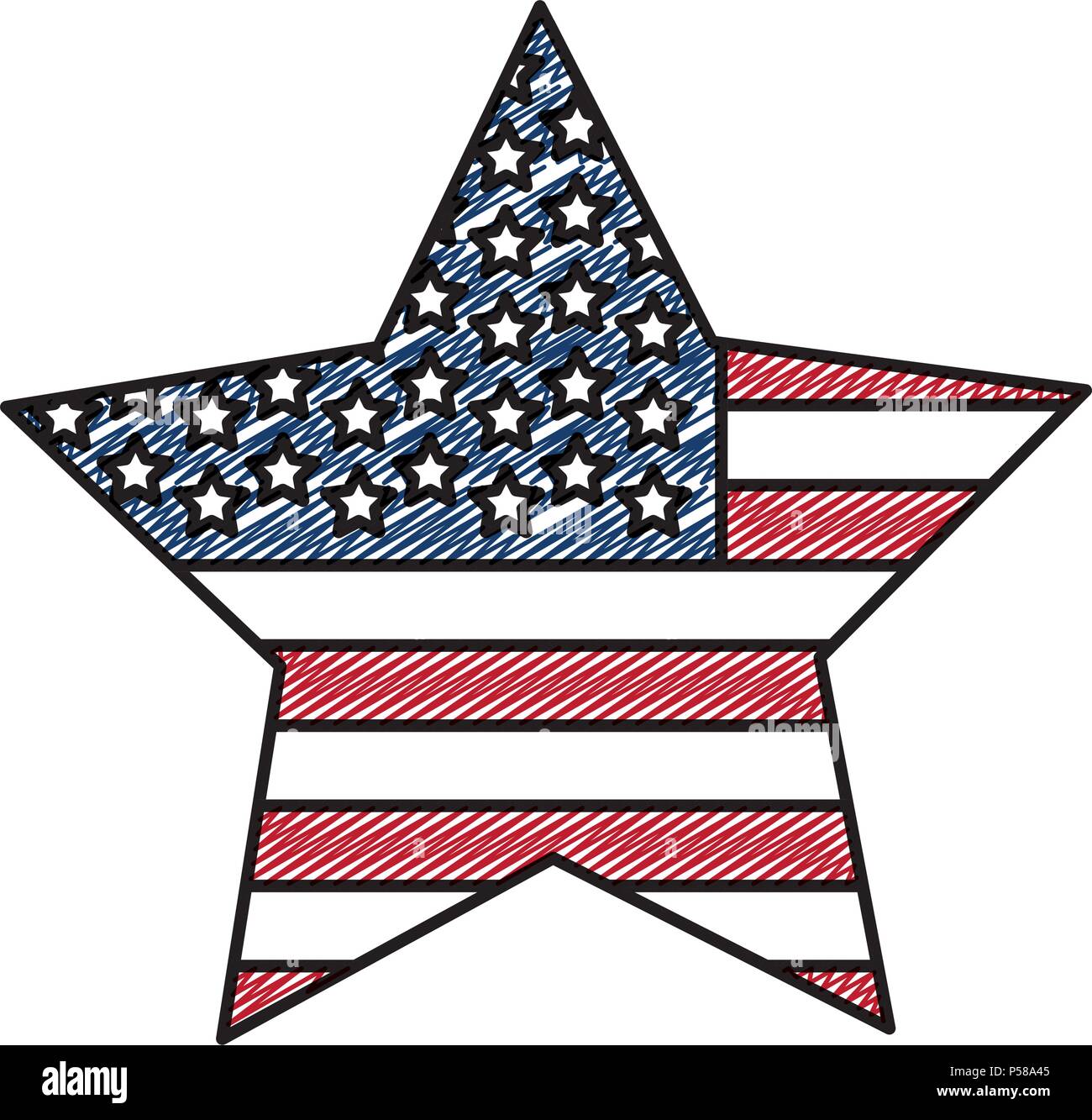 doodle america usa star patriotic nation vector illustration Stock ...