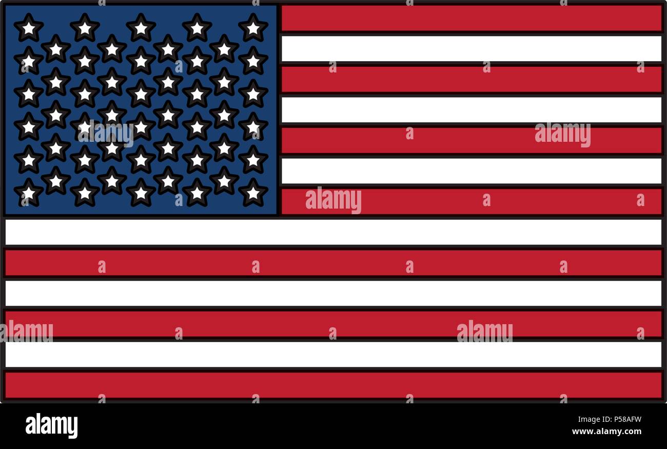 color usa flag to national america symbol vector illustration Stock ...
