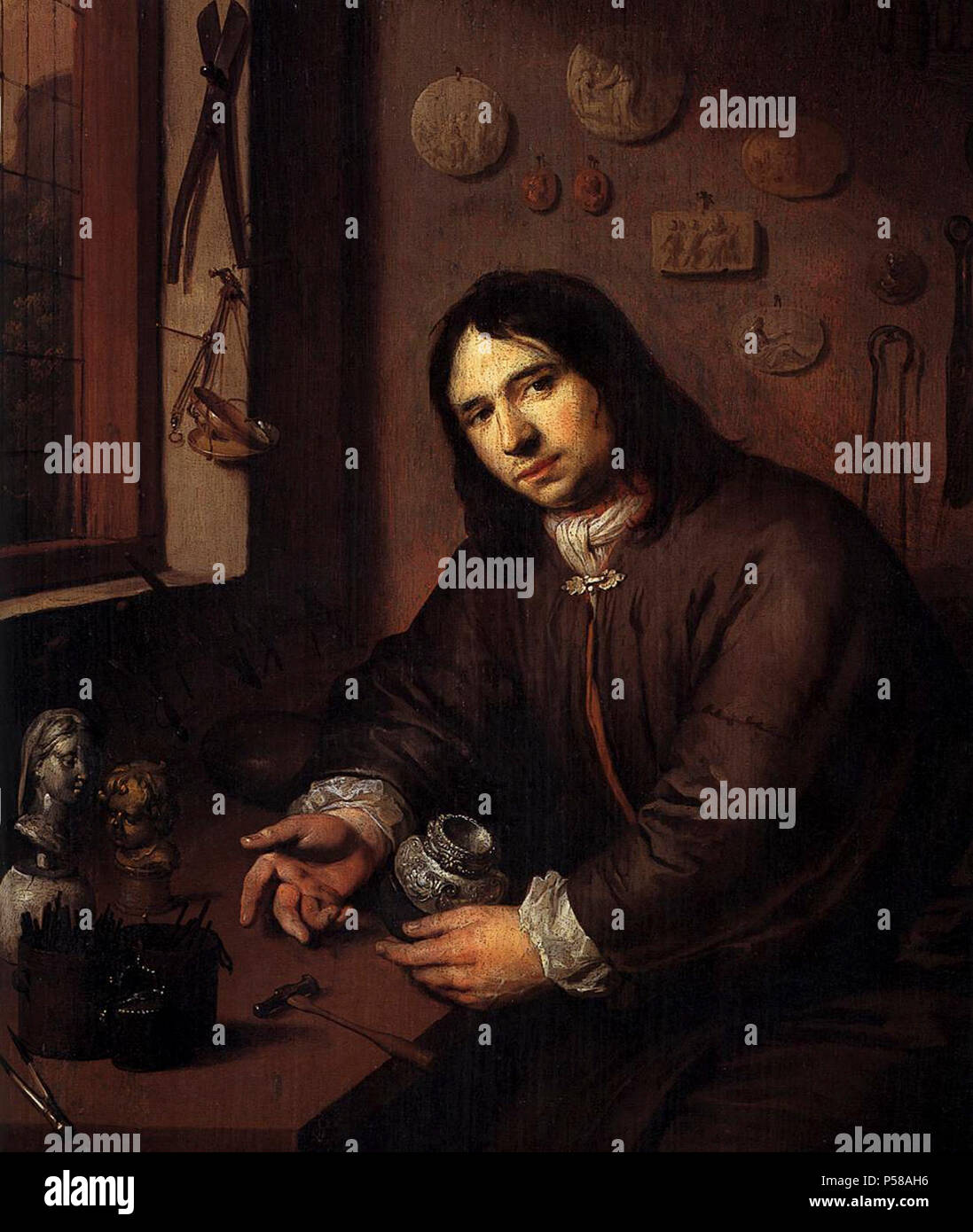 17th-century unknown painters - Portrait of a Silversmith in His ...