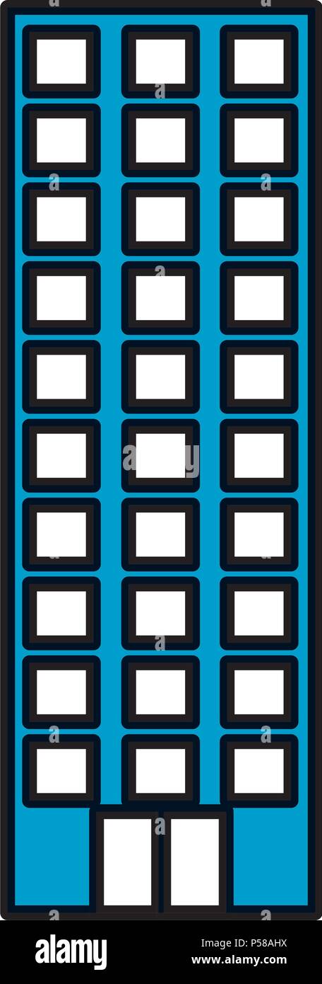 color building city construction urban architecture vector illustration ...