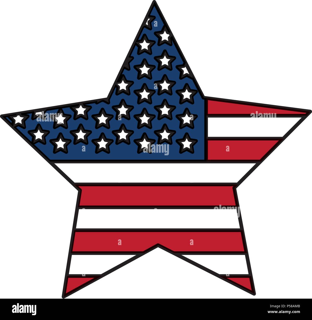 color america usa star patriotic nation vector illustration Stock ...