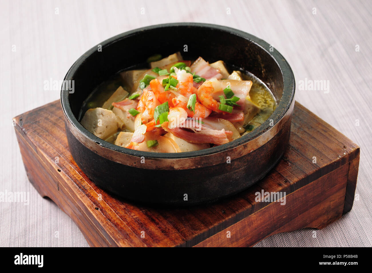 Chinese cuisine--Stone pot tofu Stock Photo - Alamy