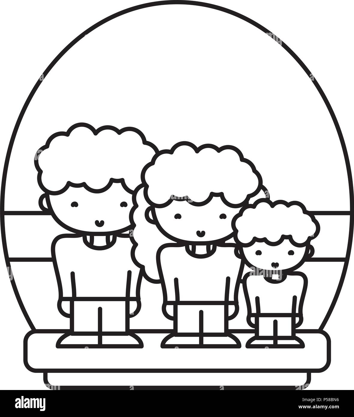 line happy family love expression together vector illustration Stock ...