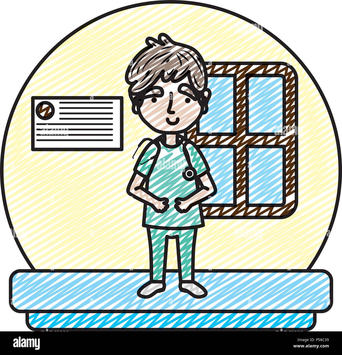 doodle man doctor with medicine uniform and stethoscope vector ...
