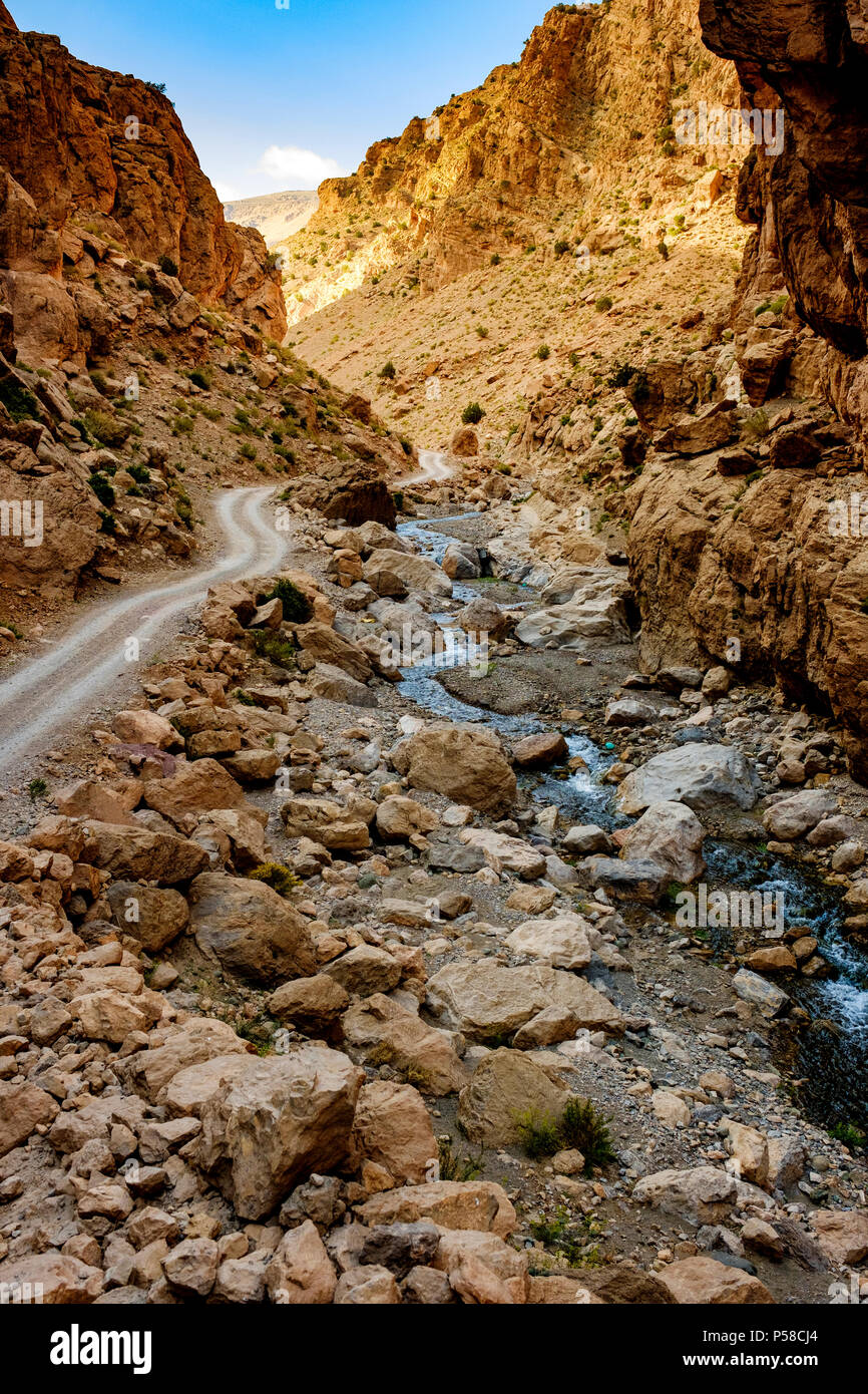 The piste through the M'Goun Gorges in M'goun Amazigh territory ...