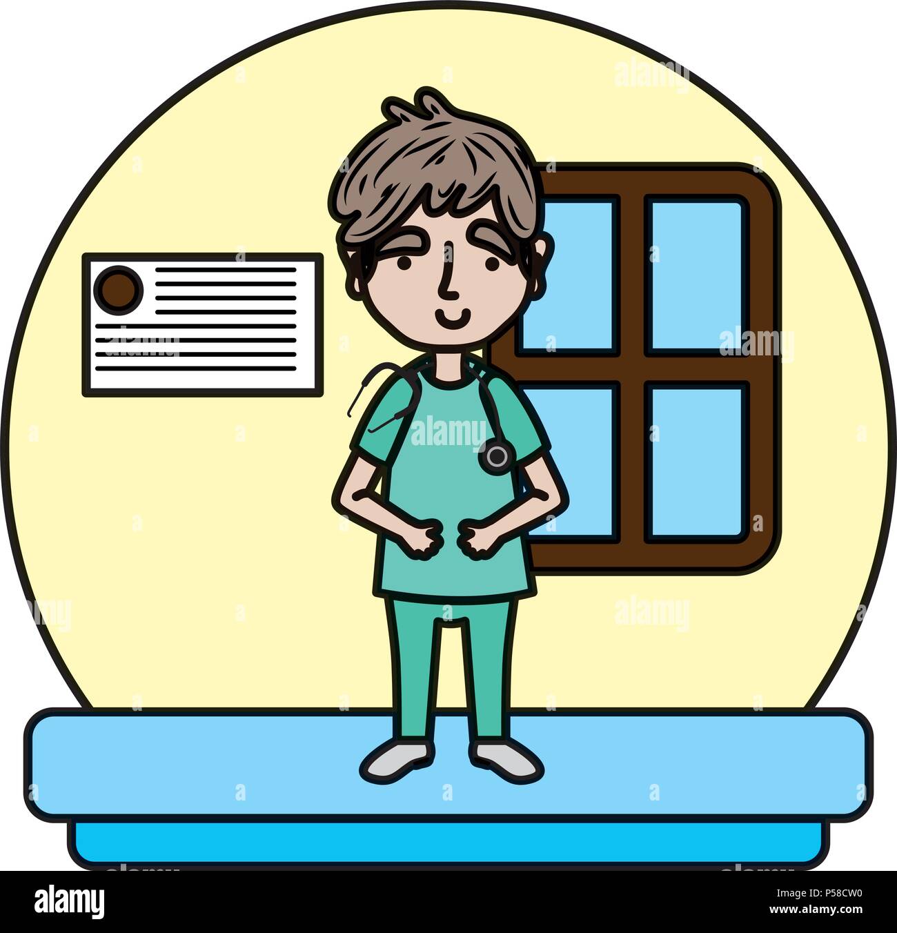 color man doctor with medicine uniform and stethoscope vector ...