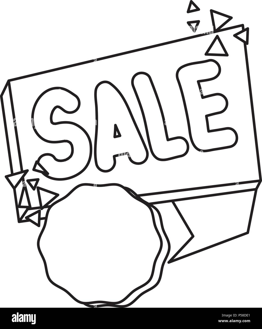 line sale special shop offer label vector illustration Stock Vector ...