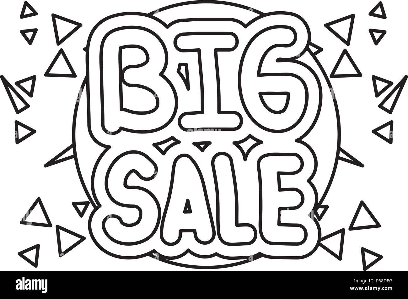 line big sale special label style vector illustration Stock Vector ...