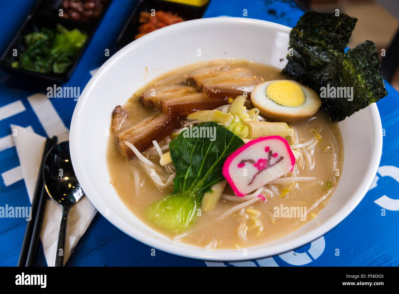 Pig bone soup Hand-Pulled Noodle Stock Photo - Alamy