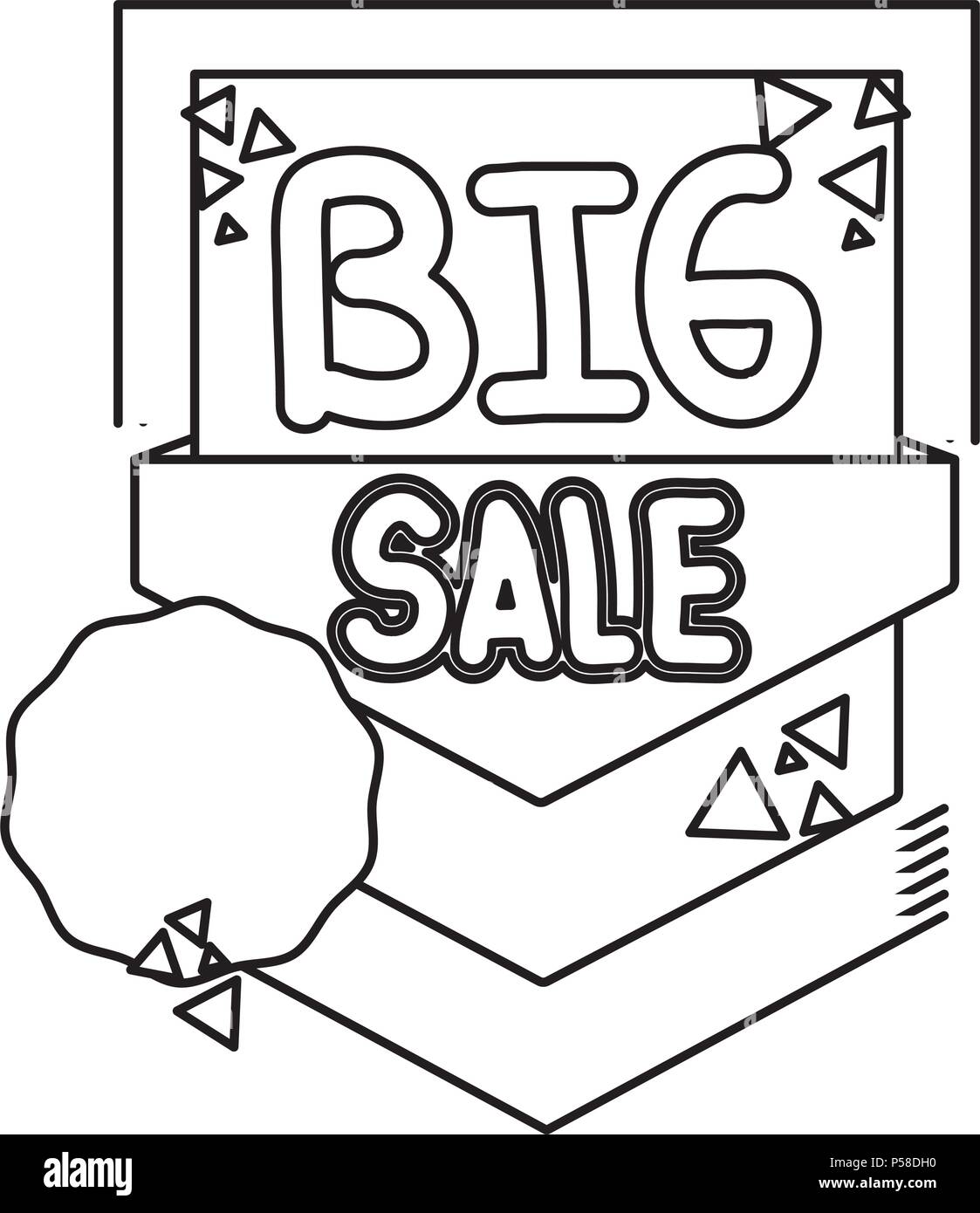 line sale special promotion label style vector illustration Stock ...