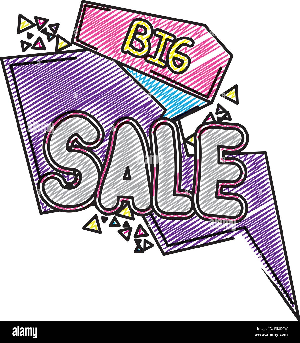 doodle sale special label store offer vector illustration Stock Vector ...