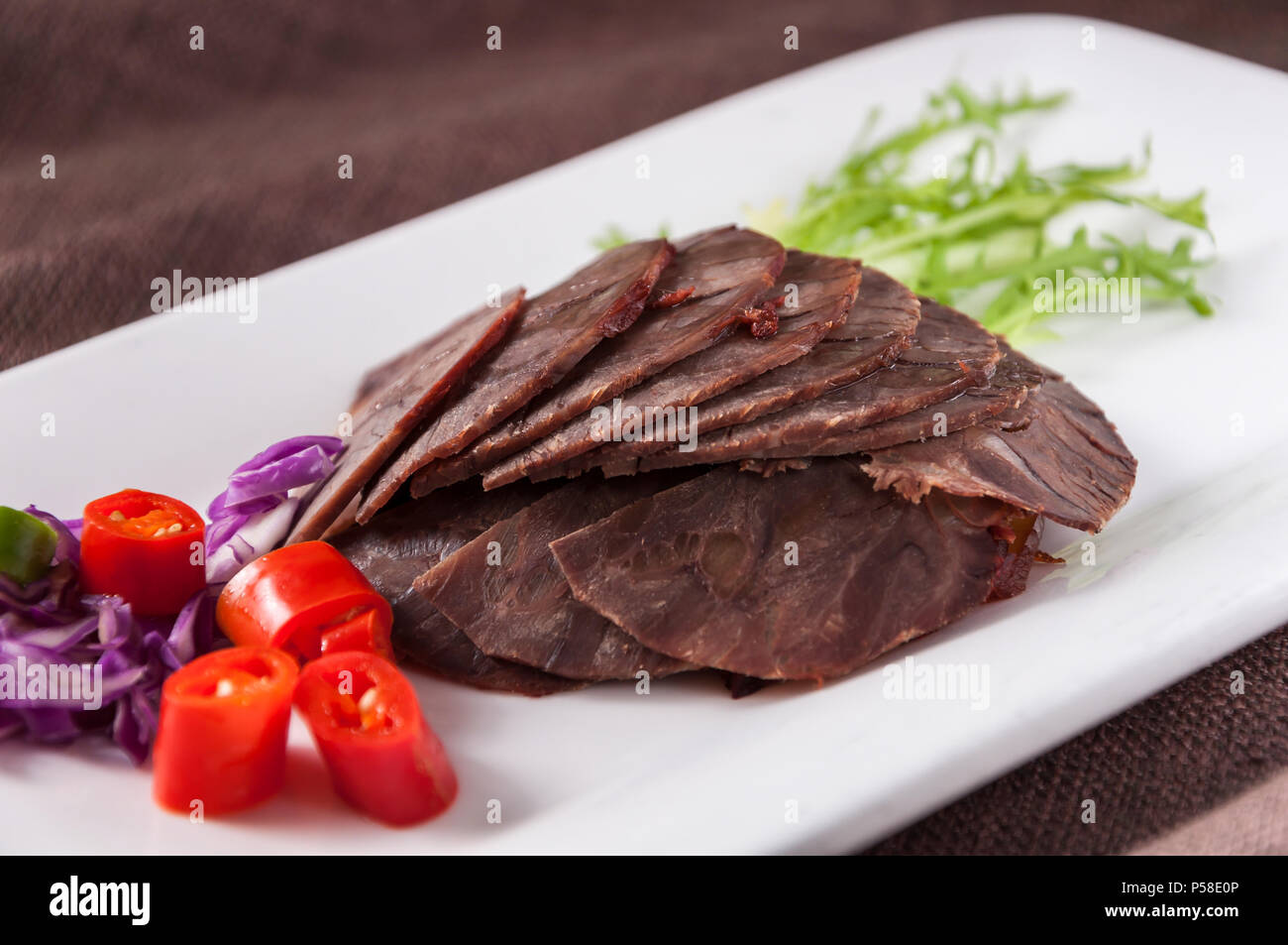 Chinese style smoked beef Stock Photo - Alamy