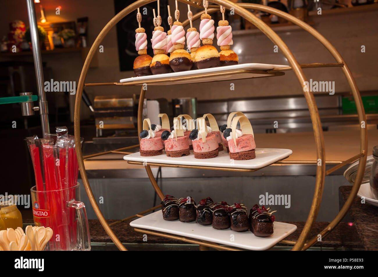 Dessert on the shelf Stock Photo - Alamy