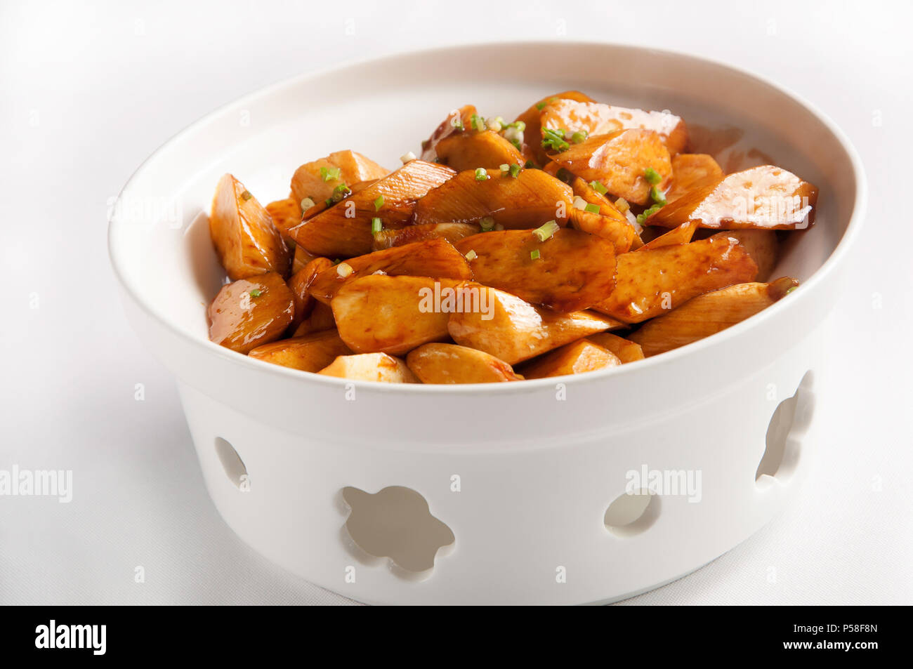 Chinese cuisine-Braised wild rice shoots Stock Photo - Alamy