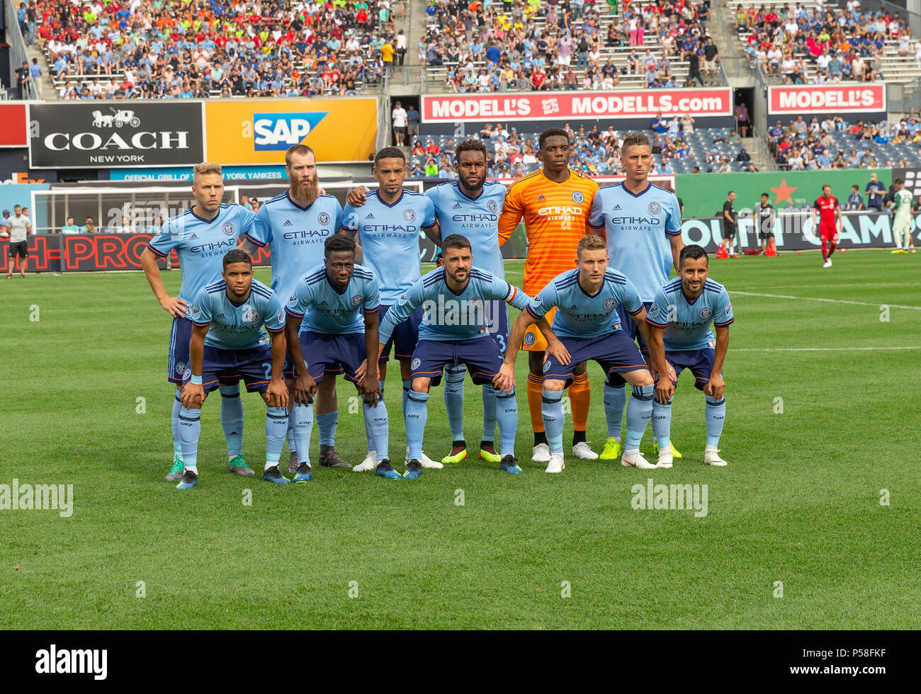 New York, United States. 24th June, 2018. NYCFC team poses before ...