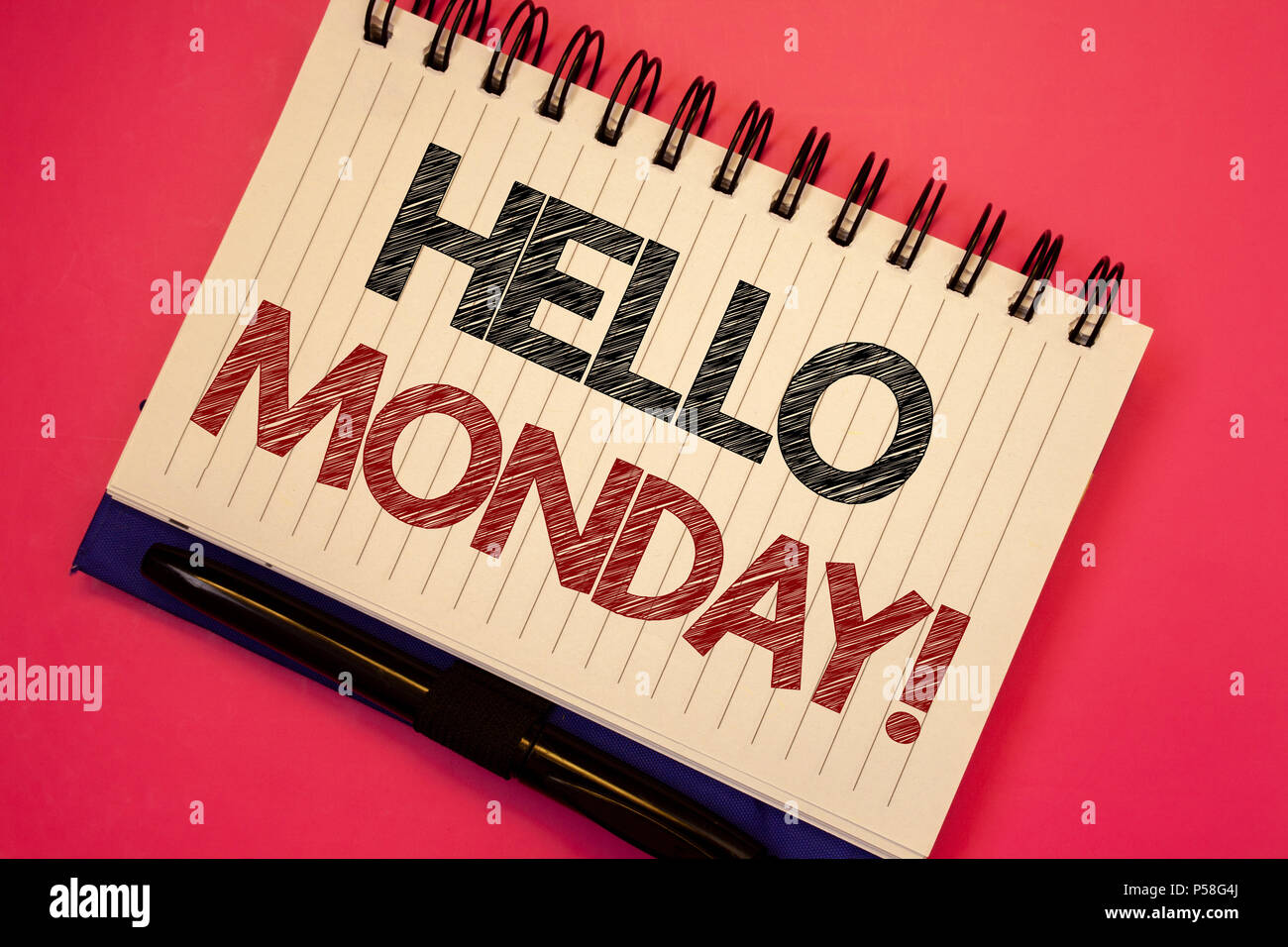 Word writing text Hello Monday Motivational Call. Business concept for ...