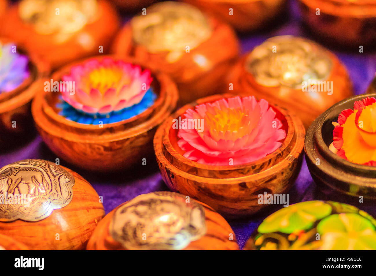 Beautiful Candle Aromatic made to resemble the lotus. Colorful Candle ...