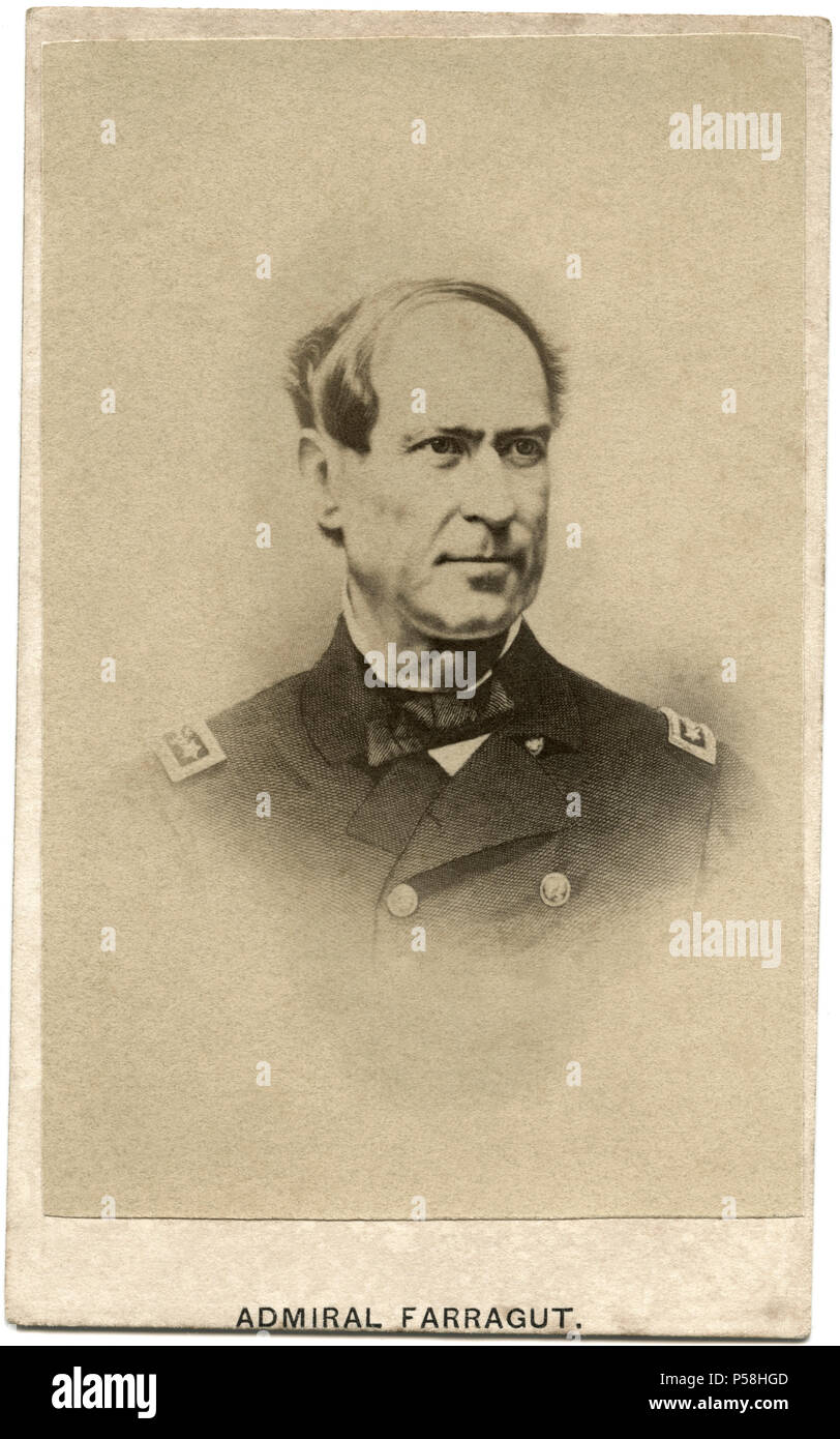 David G. Farragut (1801-70), American Admiral, U.S. Navy, Portrait ...