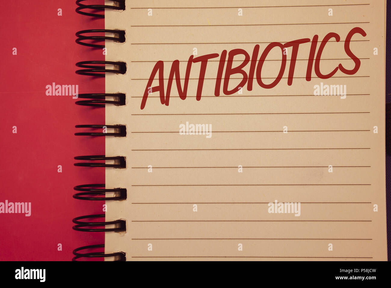 Writing note showing Antibiotics. Business photo showcasing Drug used ...