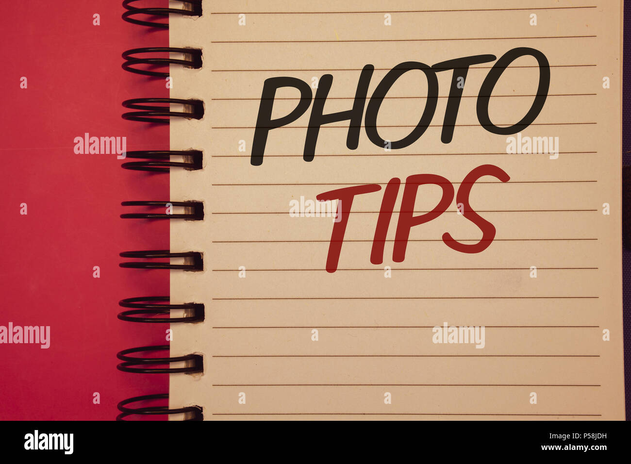 Writing note showing Photo Tips. Business photo showcasing Suggestions ...