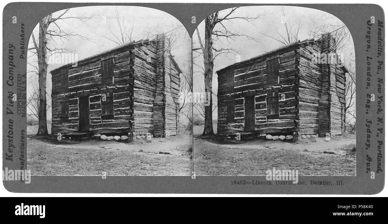 Lincoln Courthouse, Decatur, Illinois, USA, Stereo Card, Keystone View ...