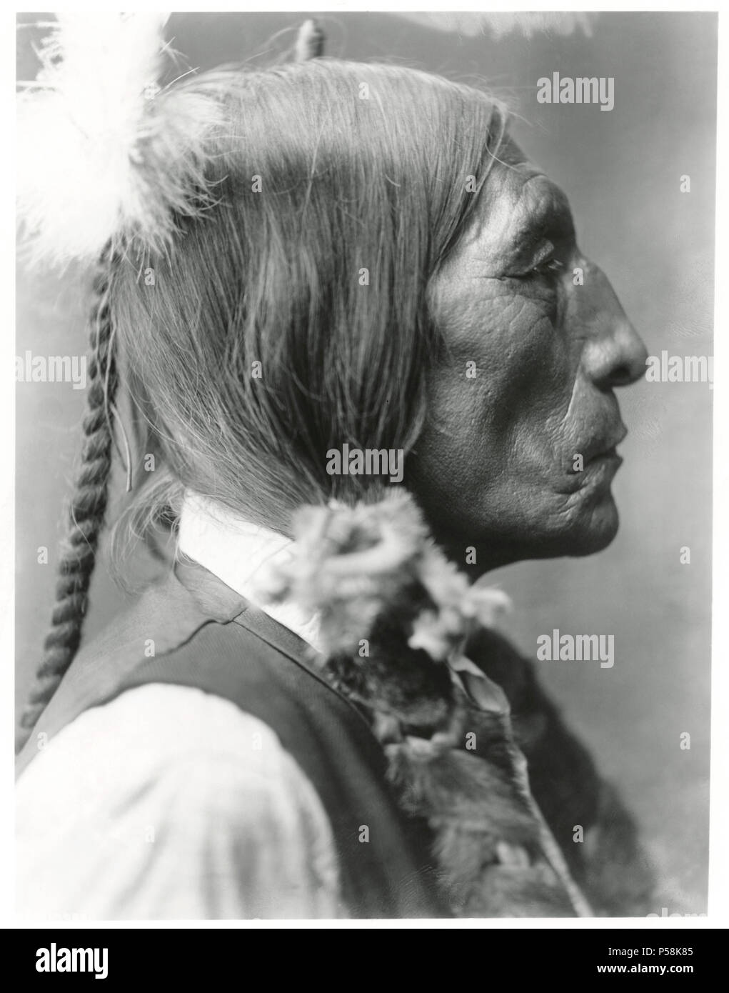Wolf Robe, Southern Cheyenne Chief, Head and Shoulders Profile Portrait ...