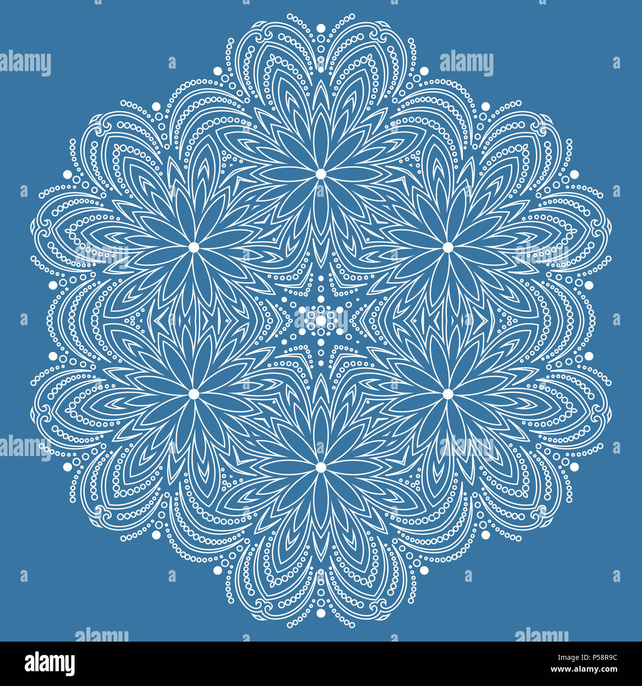 Pretty Round Snowflake Stock Photo - Alamy