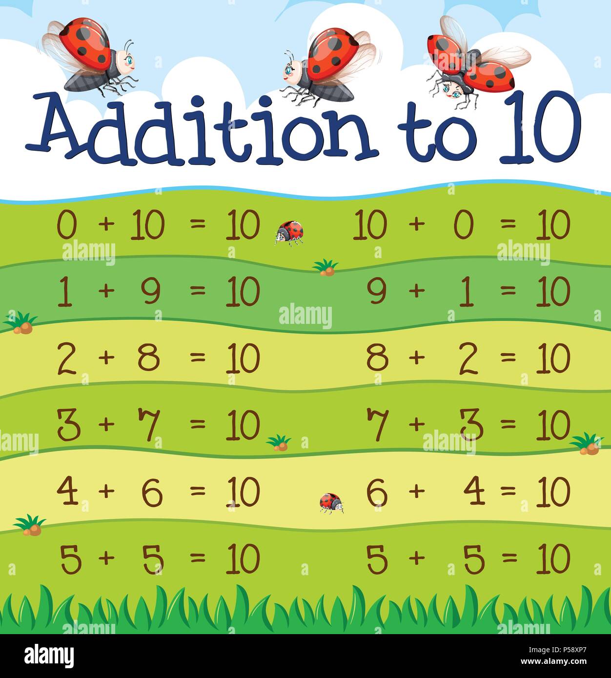 An Addition to 10 Table illustration Stock Vector Image & Art - Alamy