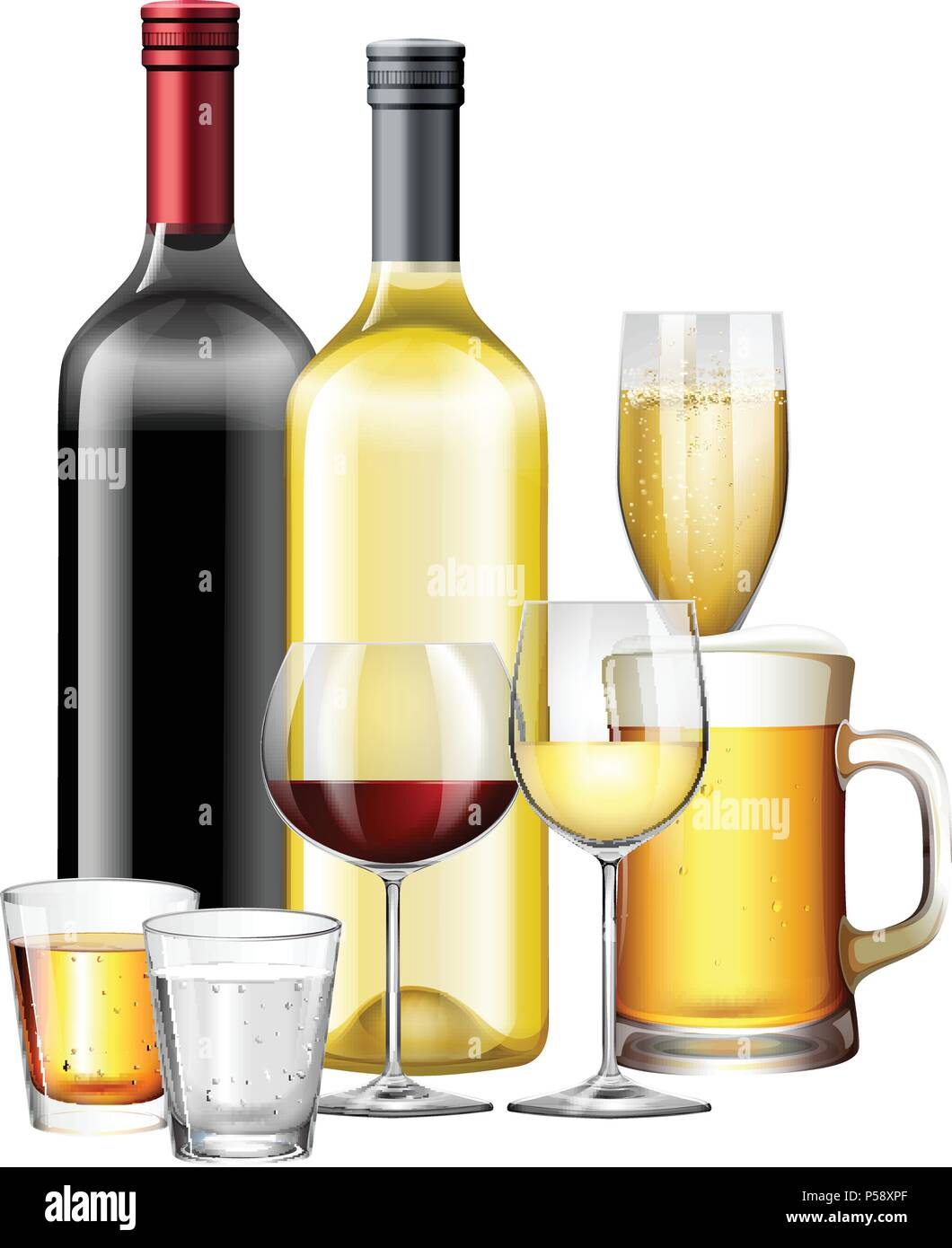 A Set of Alcoholic Beverage illustration Stock Vector Image & Art - Alamy