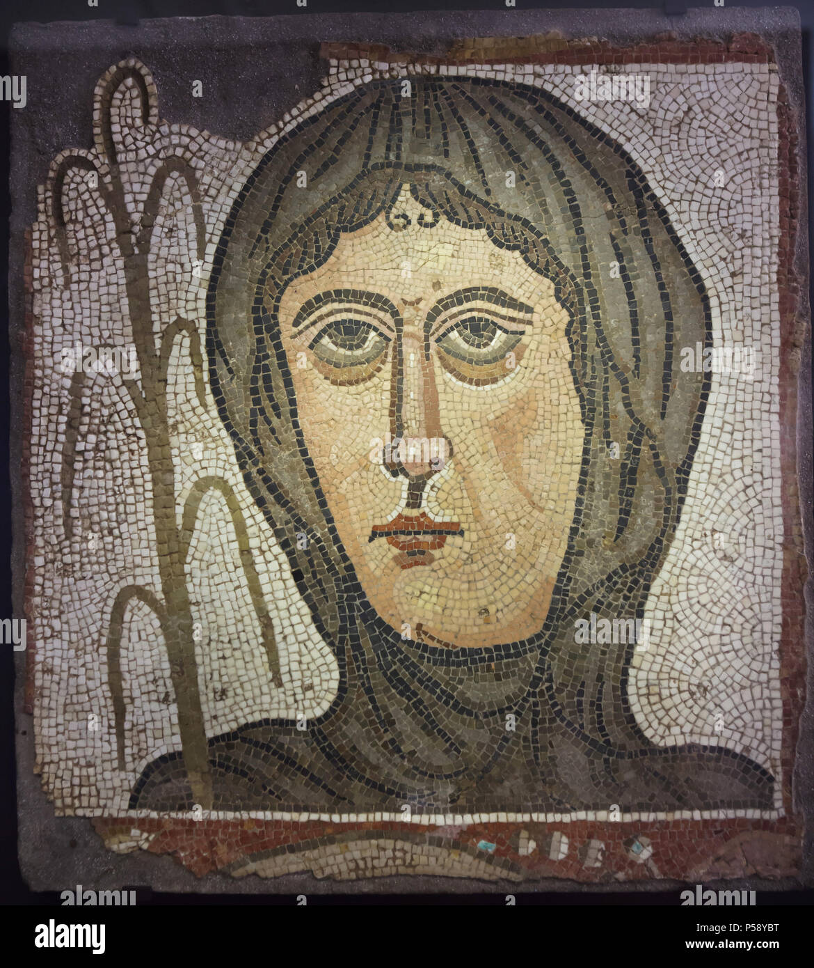 Allegory of winter depicted in the Roman mosaic dated from the 4th ...