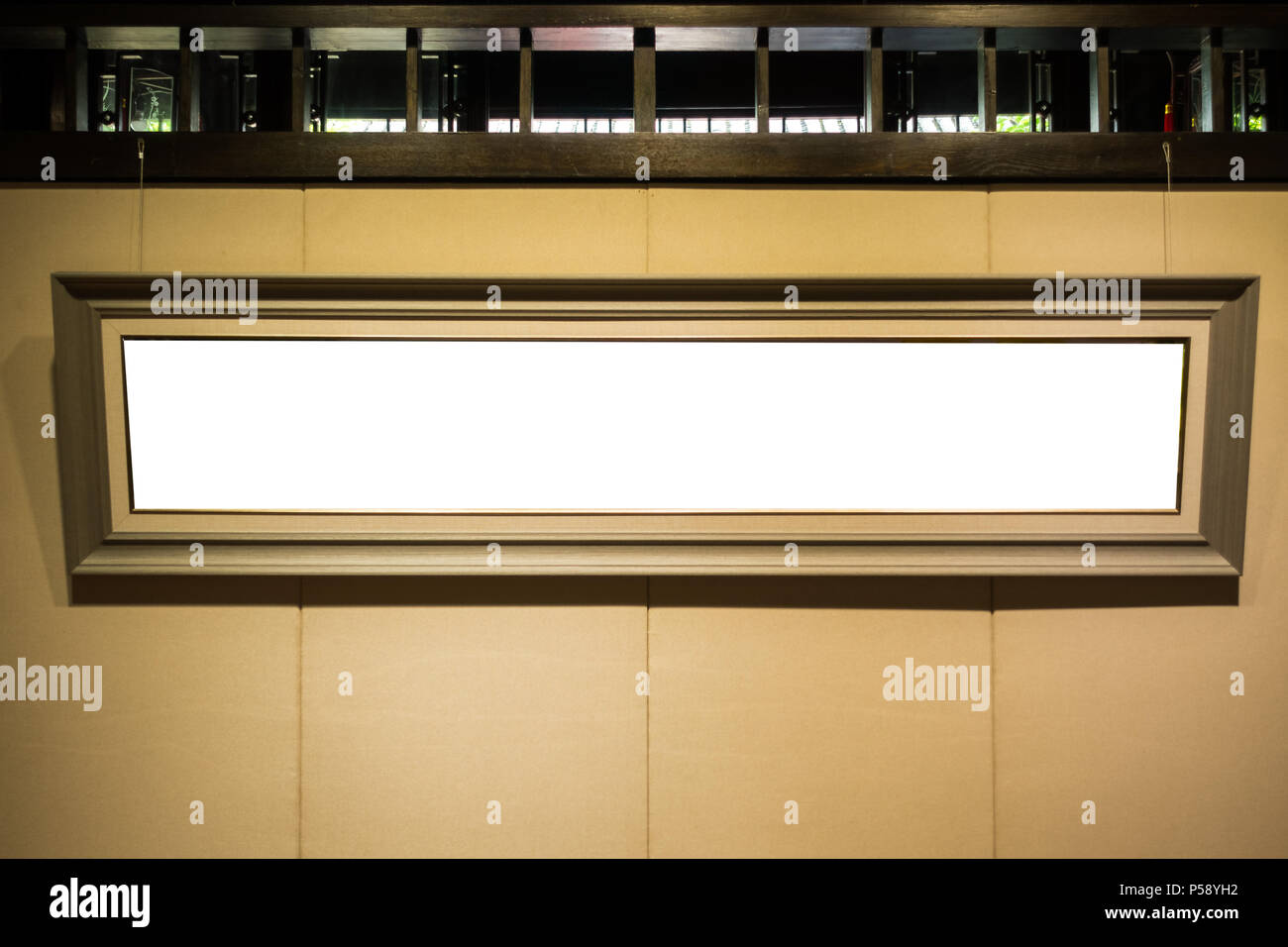 Billboard Rectangular White Mockup City Advertisement Stock Photo - Alamy