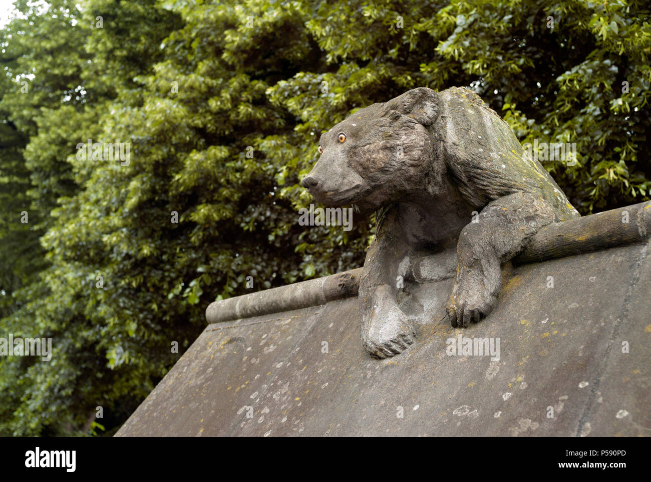Bear, The Animal Wall, Cardiff Castle, Wales Stock Photo - Alamy