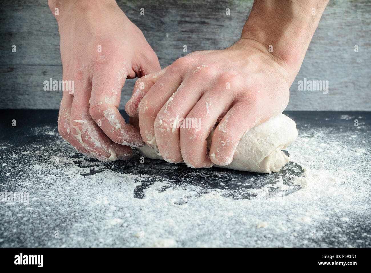 Person kneads dough baking hi-res stock photography and images - Alamy