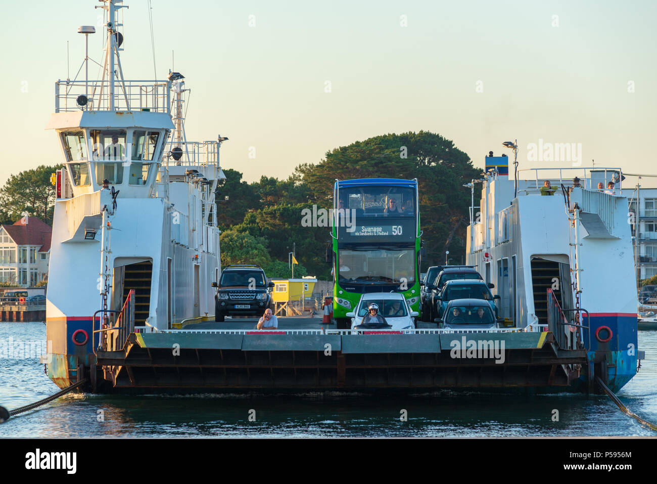 Sandbanks to Purbeck chain ferry across the mouth of Poole Harbour ...