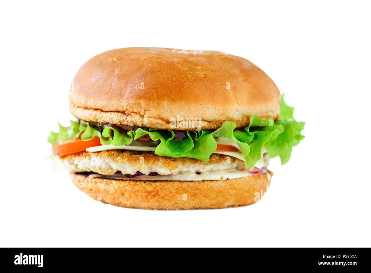 Chicken burger without a bun hi-res stock photography and images - Alamy