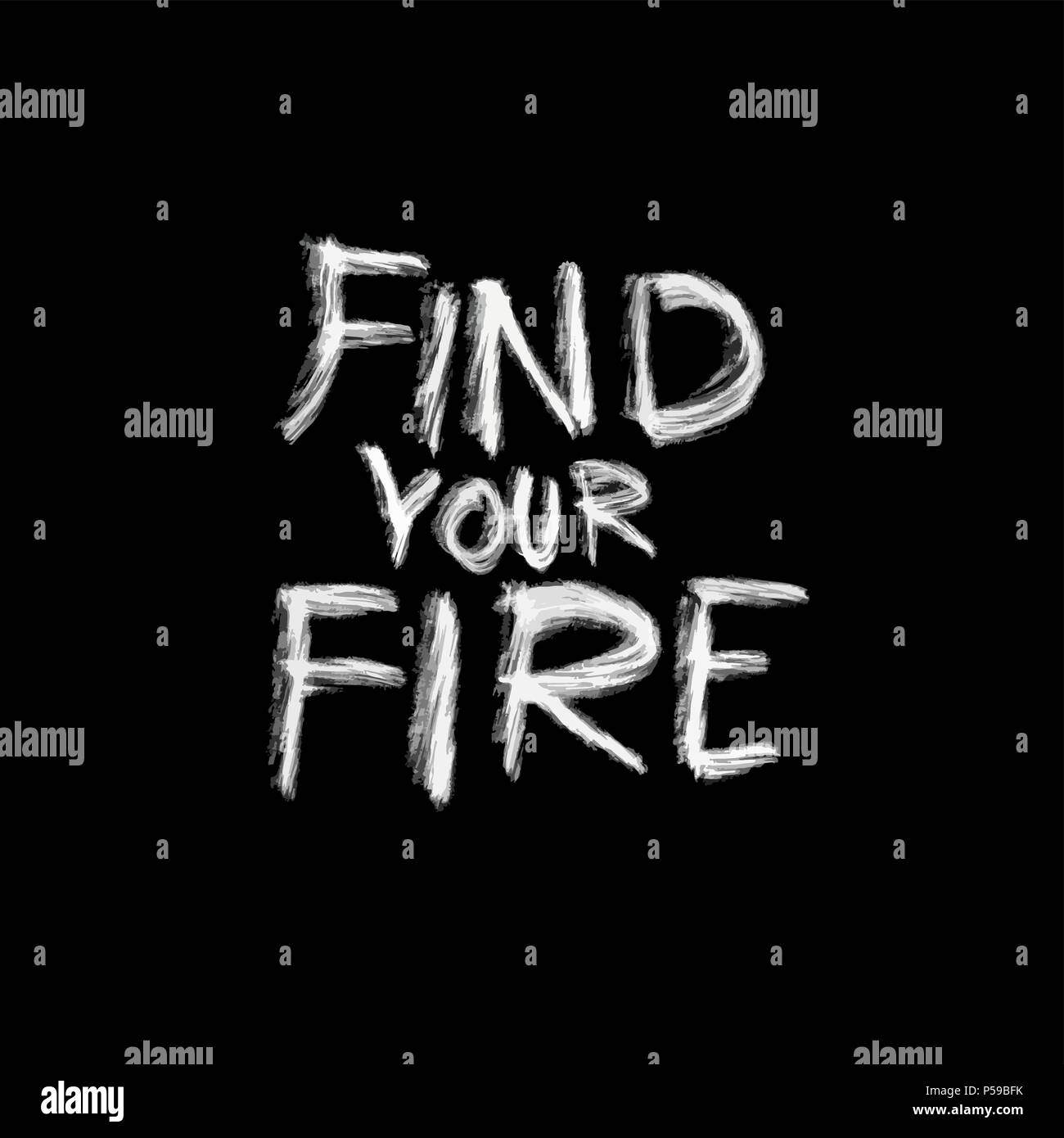 Find your friend. Chalk lettering on black, hand drawn vector design ...