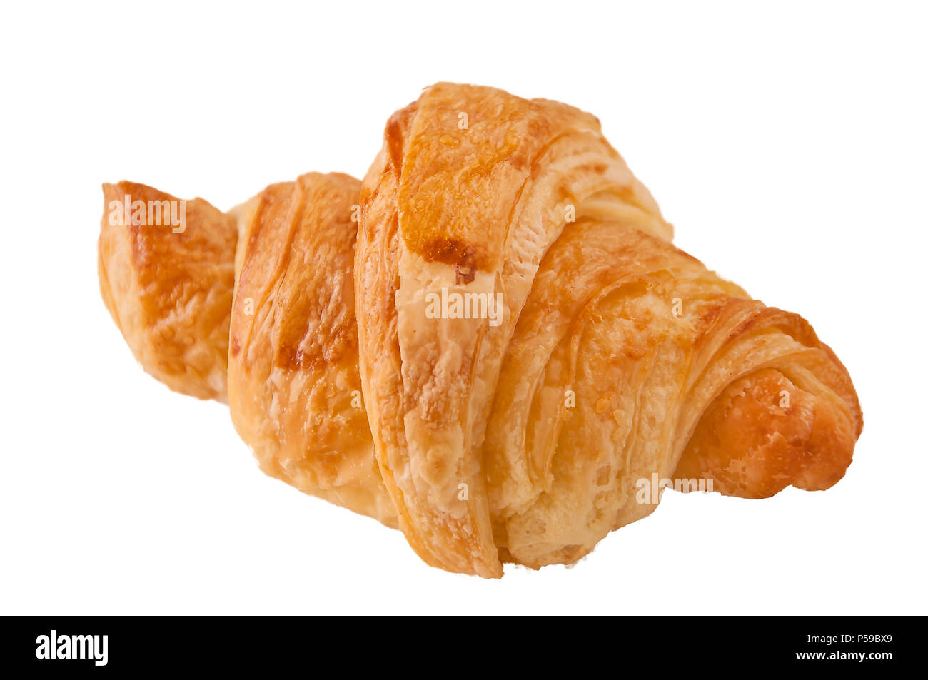 Fresh croissant on white Cut Out Stock Images & Pictures - Alamy