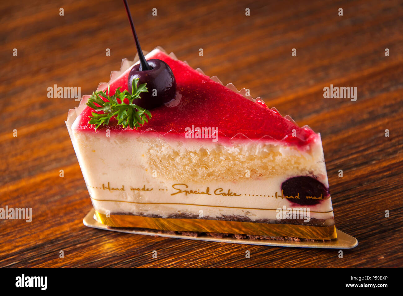 Low fat Cherry Cake Stock Photo - Alamy