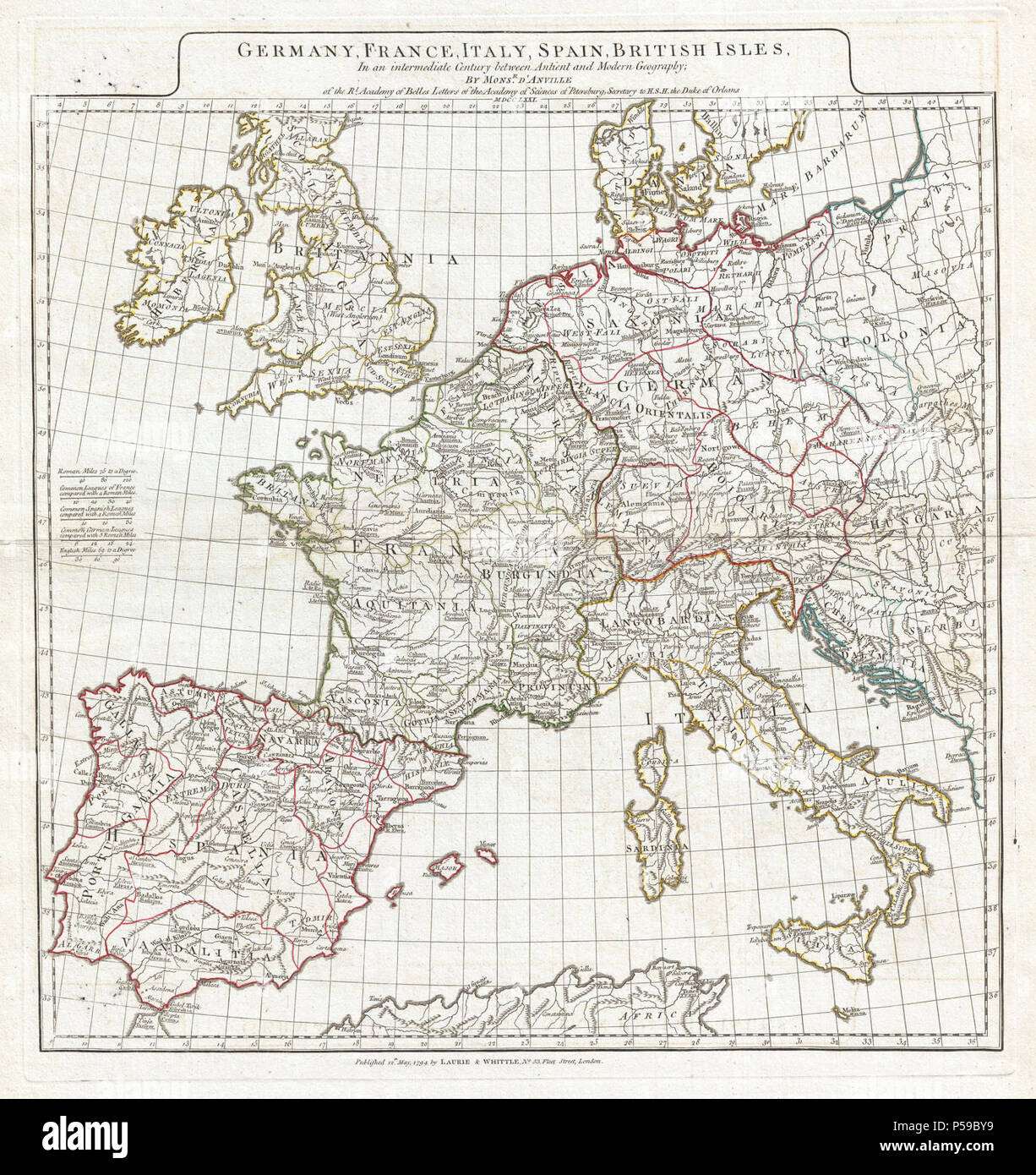 1794 Anville Map of Europe in late Roman times - Geographicus ...
