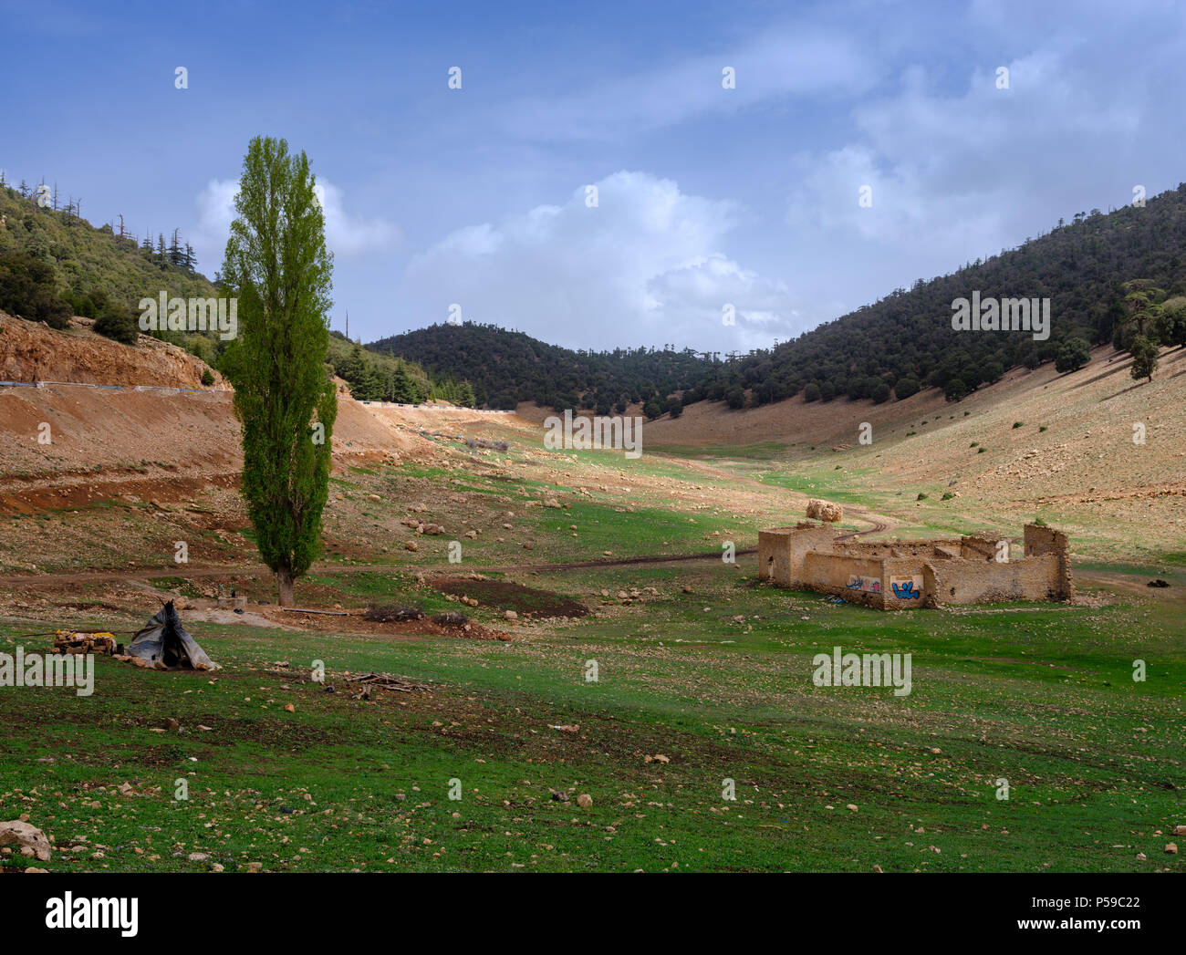 MEKNES - TAFILALET, MOROCCO - CIRCA APRIL 2017: Moroccan countryside ...