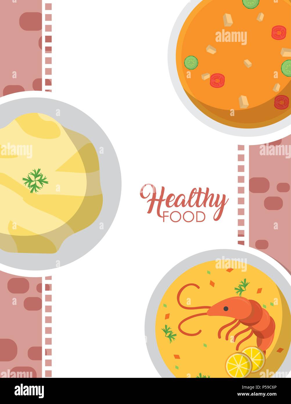 Delicious soups healthy food vector illustration graphic design Stock ...