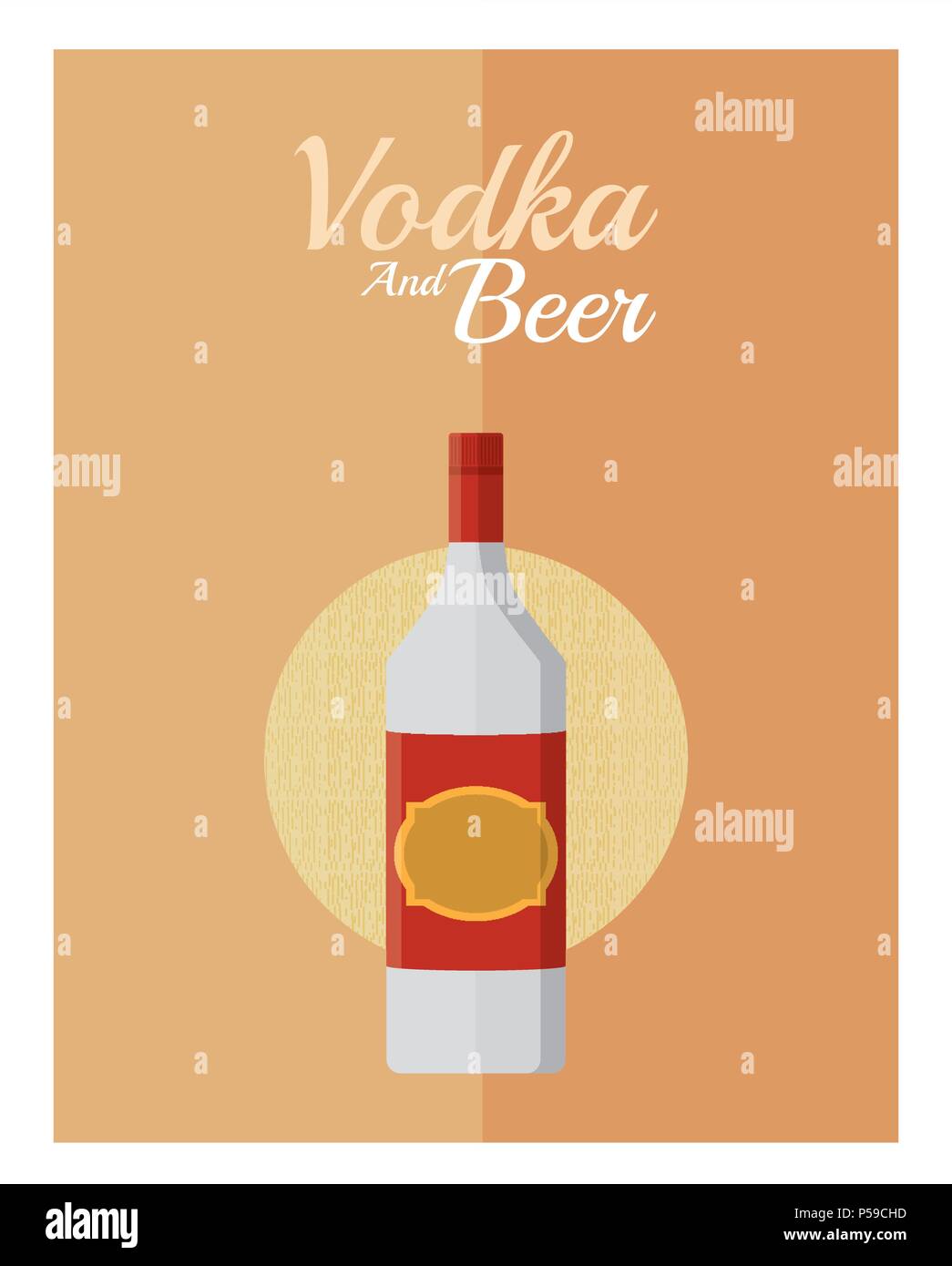 Vodka bottle over colorful background vector illustration graphic ...