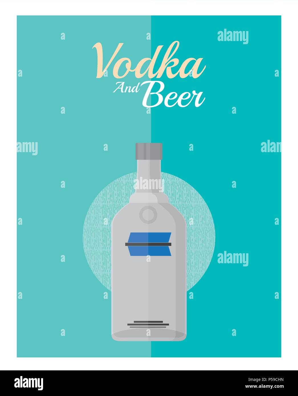 Vodka bottle over colorful background vector illustration graphic ...